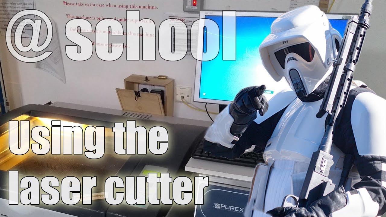 At school using the laser cutter - YouTube