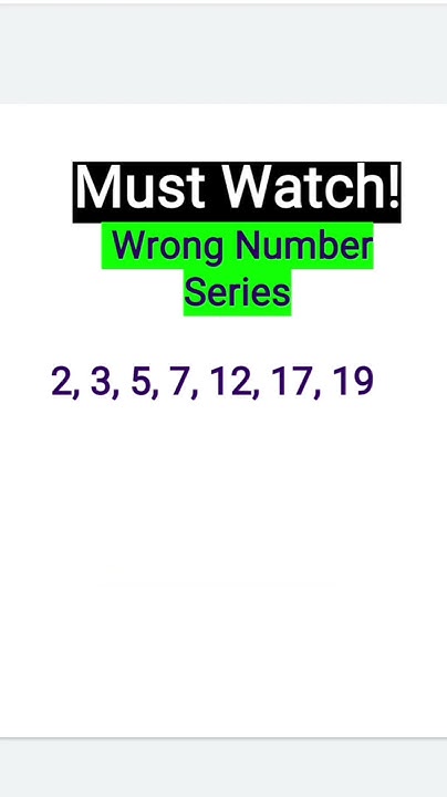 Wrong Number Series Tricks🖋️🔥#shorts #youtubeshorts #maths - YouTube