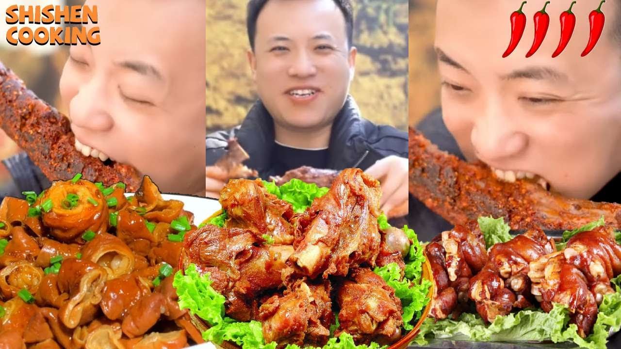 Village Funny Mukbang ｜Grilled Stone Food ｜Wild Cooking ｜Cooking And ...