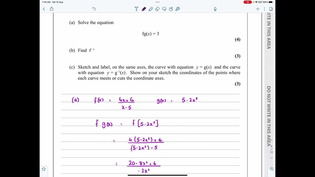 IAL, Edexcel, Jun 2021, P3, Q4, Functions and Graphs, Composite, Inverse, Pure, N Peters, WMA13 ...