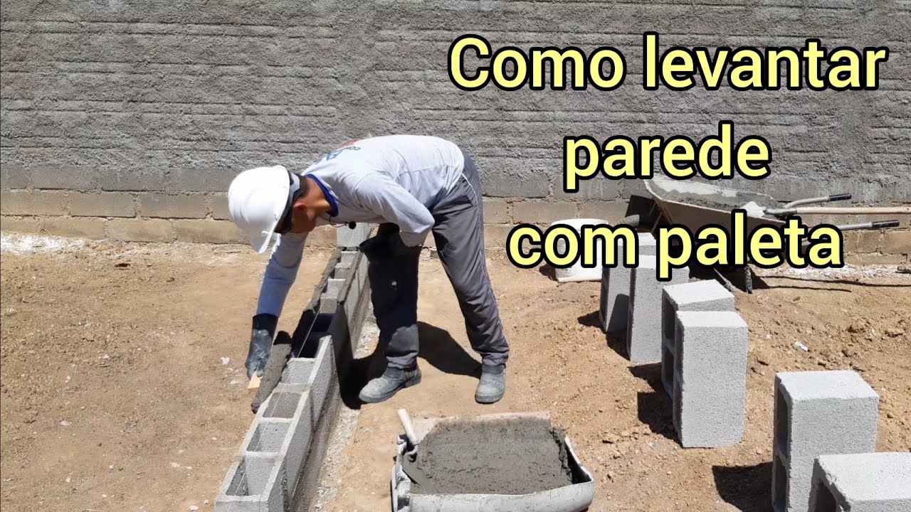 como fazer parede muro com bloco estrutural, bloco de cimento - YouTube