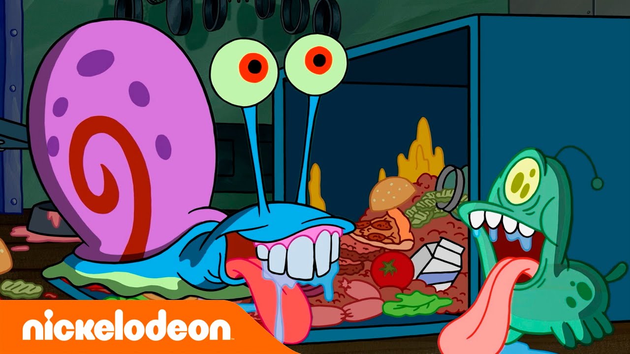 SpongeBob | Gary breaks into the Krusty Krab | Nickelodeon Nederlands ...