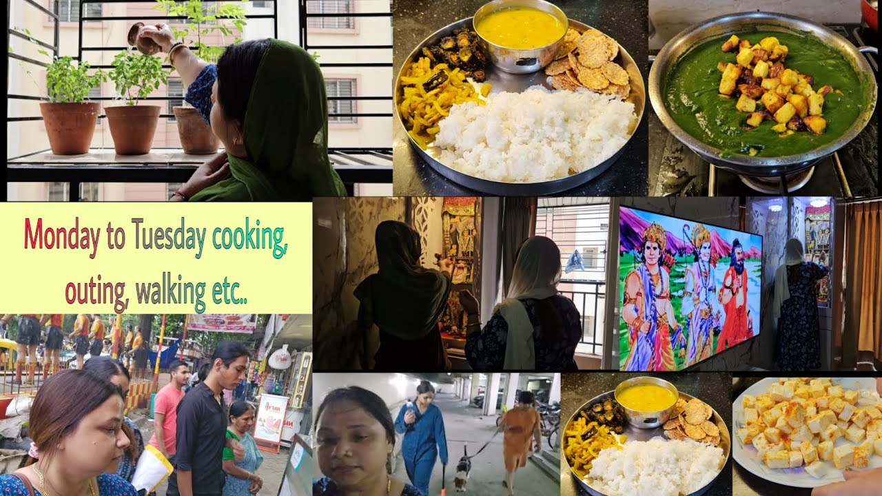 हमें cooking पसंद नहीं है 🥺 Monday to Tuesday cooking, walking, Outing ...