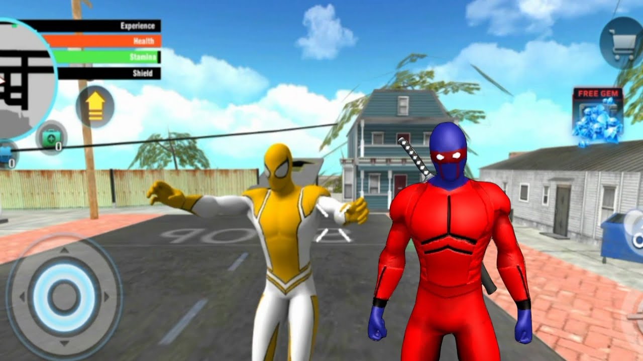 Gangster Spider rope hero - android gameplay - YouTube