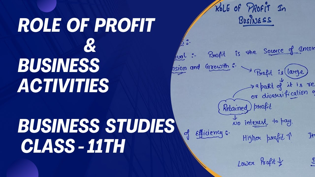Business activities and role of profit in business, class 11th, learn ...