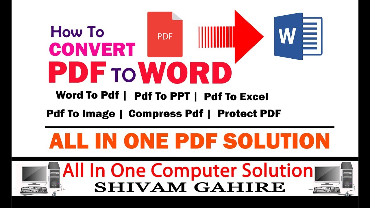 How To Convert PDF to Editable Ms Word | Edit Pdf File | All In One PDF ...