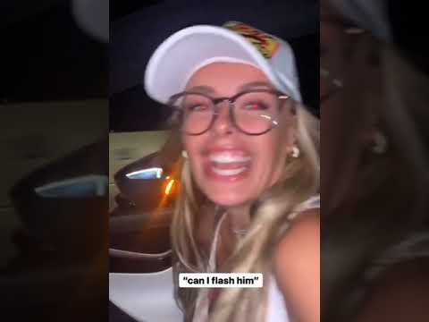 CORINNA KOPF FLASHING SOMEONE IN HER NEW MCLAREN