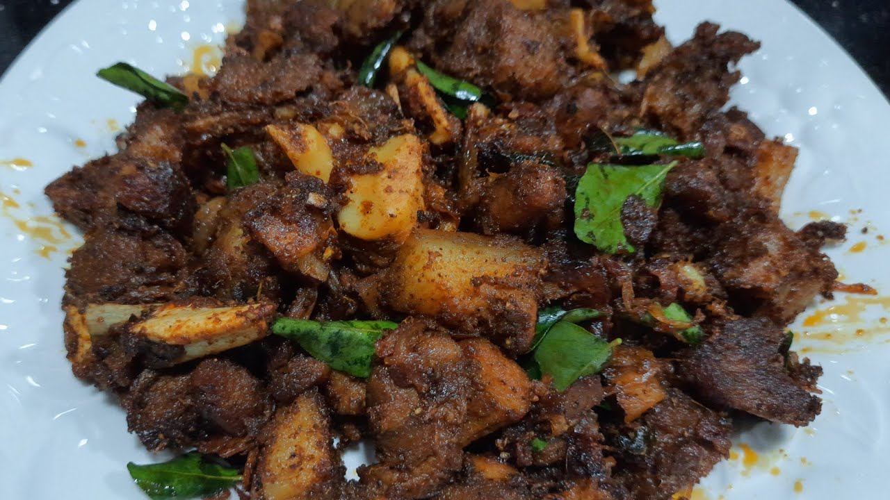 Kerala Style Pork Varattiyathu | Pork Fry | Pork Ularthiyath | Green ...