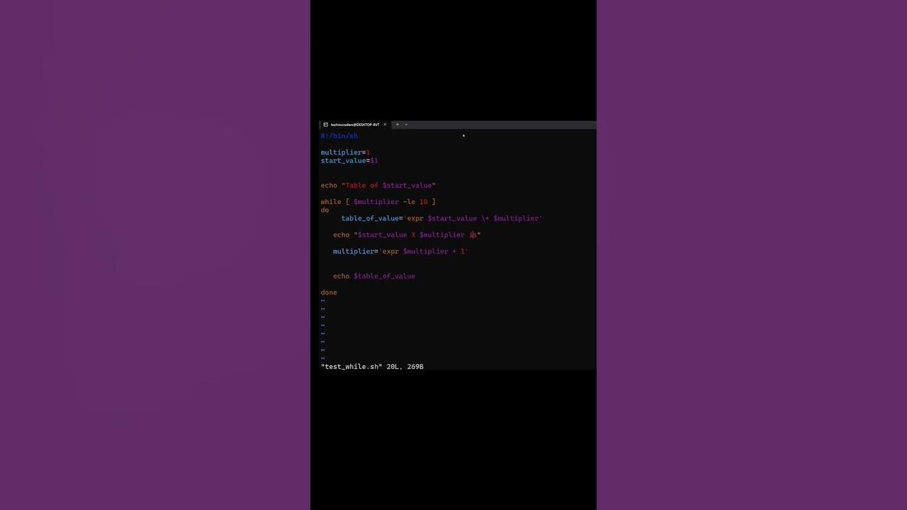 Unix Basics Shell Script While Loop Looping Shell Scripting Unix Unixtutorial