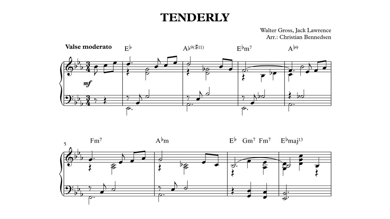 Tenderly - Piano - YouTube