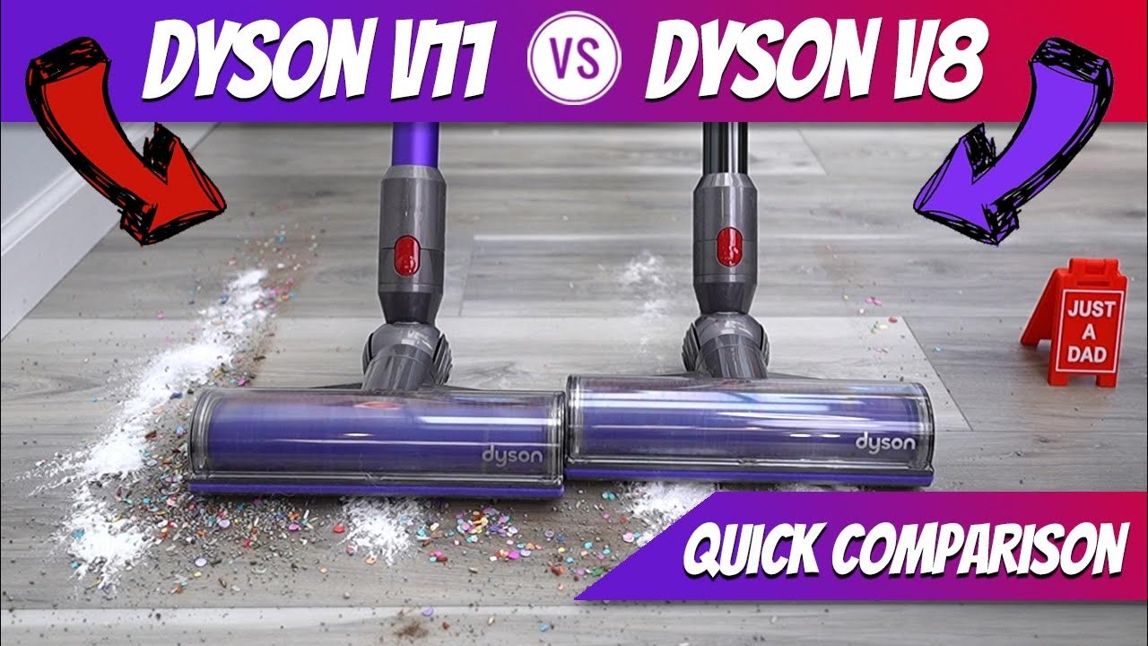 Dyson V11 vs V8 Cordless Stick Vacuum Cleaner Quick COMPARISON - YouTube