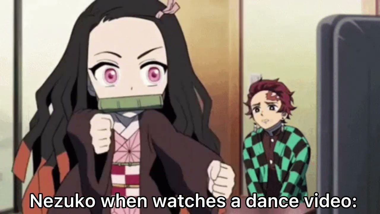 Nezuko watching a dance video be like- || demon slayer || by Millie ...