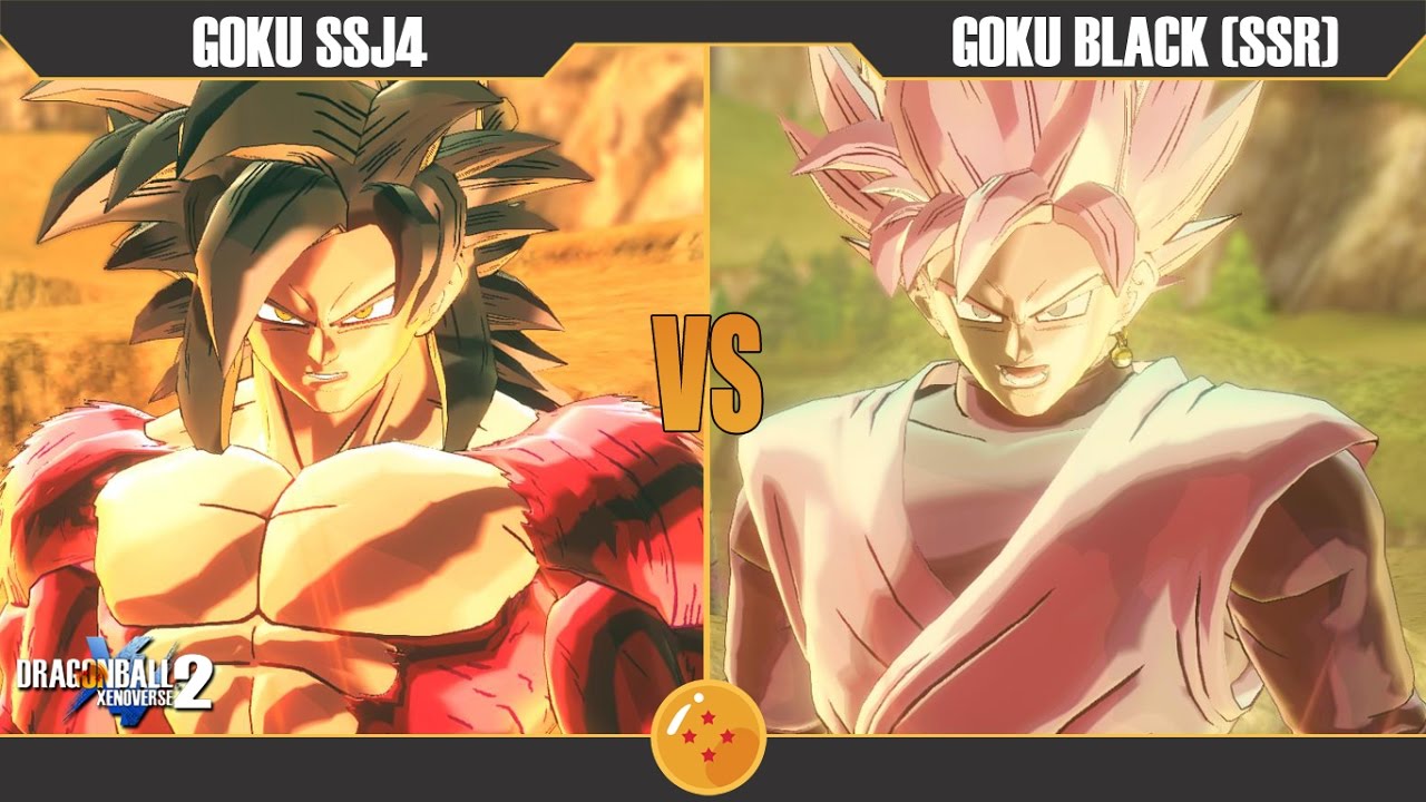 Goku (SS4) vs Goku Black (SSR) | Dragonball Xenoverse 2 Local Battle #1 ...