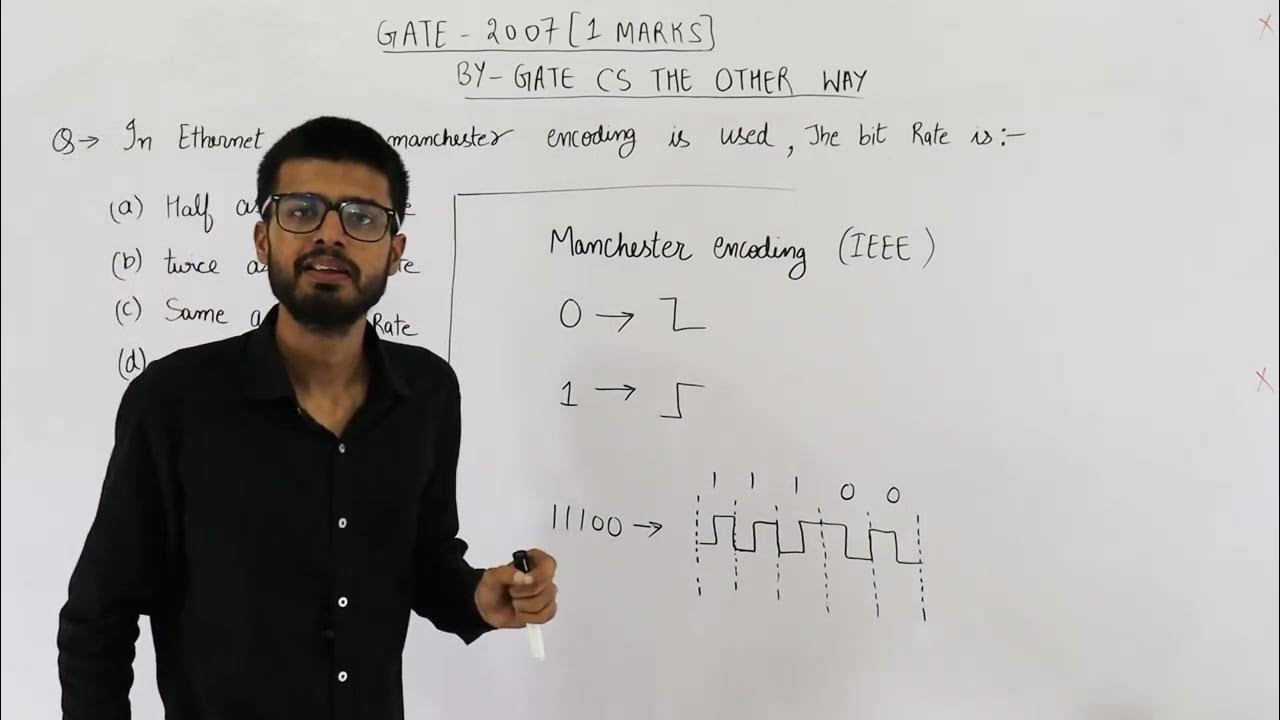 Gate 2007 pyq CN | In Ethernet when Manchester encoding is used, the bit rate is: - YouTube