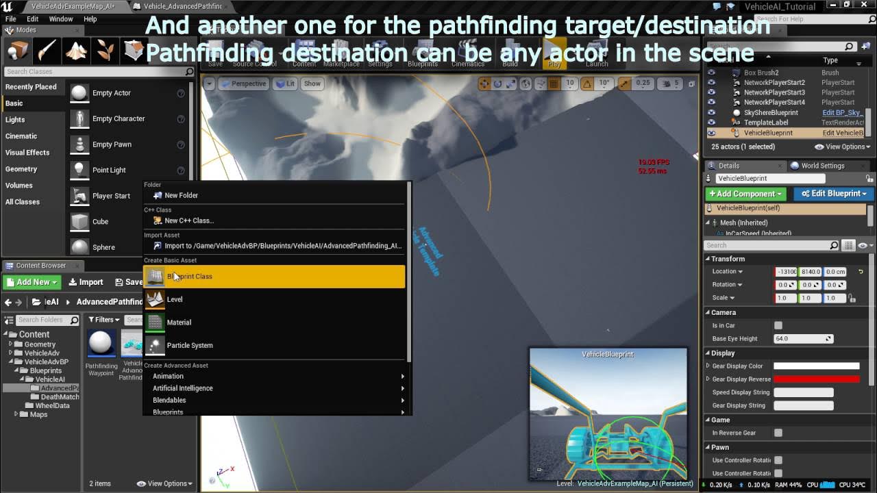 UE4 BlueMan_VehicleAI Tutorial #1 Advanced Pathfinding - YouTube