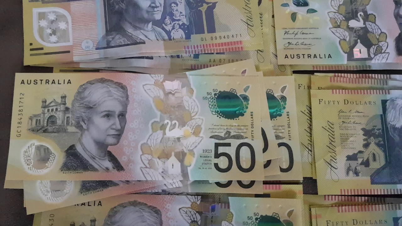 Australian money, $50 notes. - YouTube