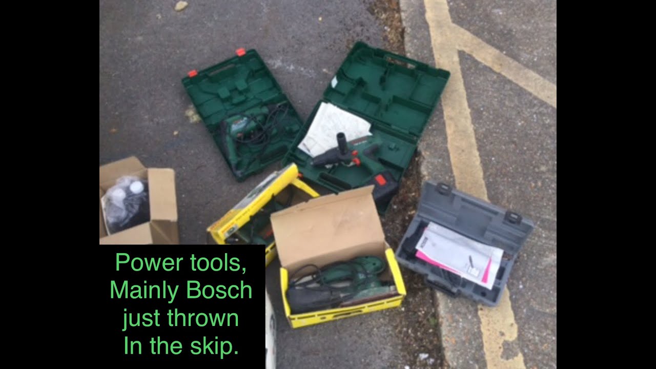 Day 13, Part 3. Power tools found in the skip, mainly Bosch but loads ...