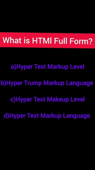 🤔What is HTML Full Form? - YouTube
