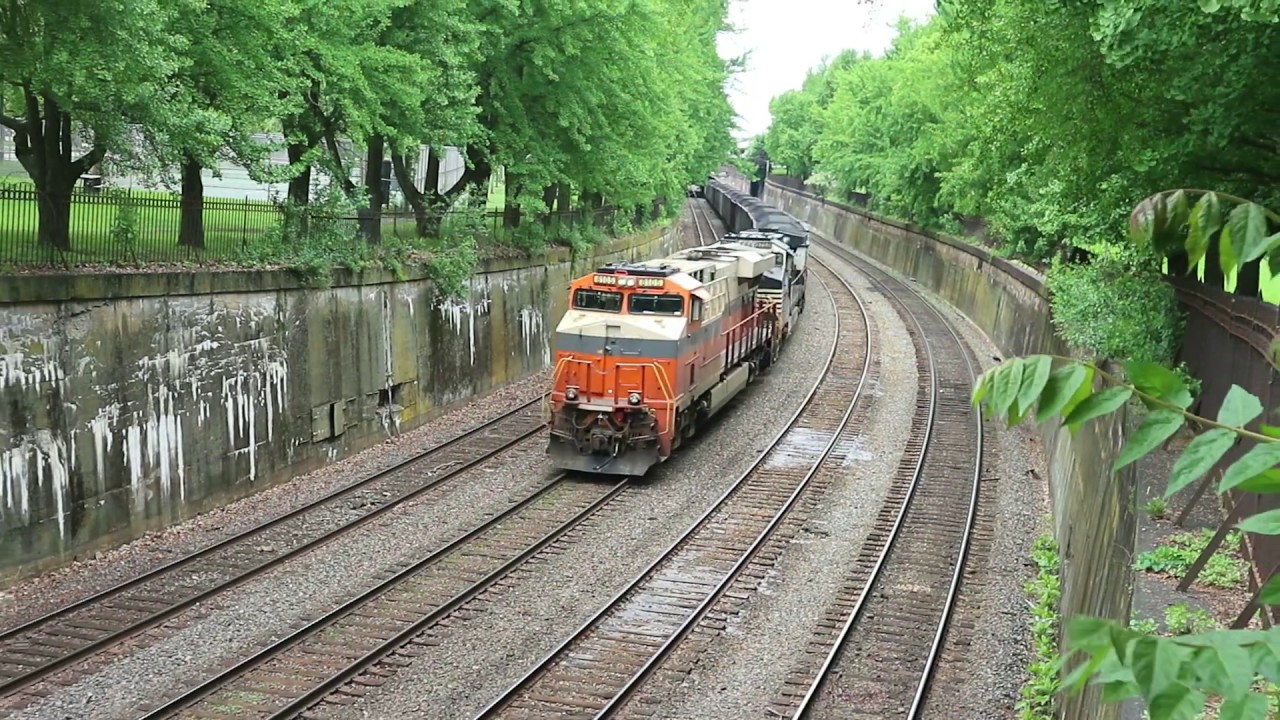NS 8105 Leads Coal Train Through North Side - YouTube