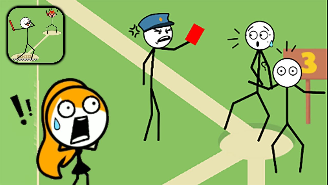 Relay Race (WEEGOON) - Funny Stickman Brain Puzzle Game - All Levels 1 ...