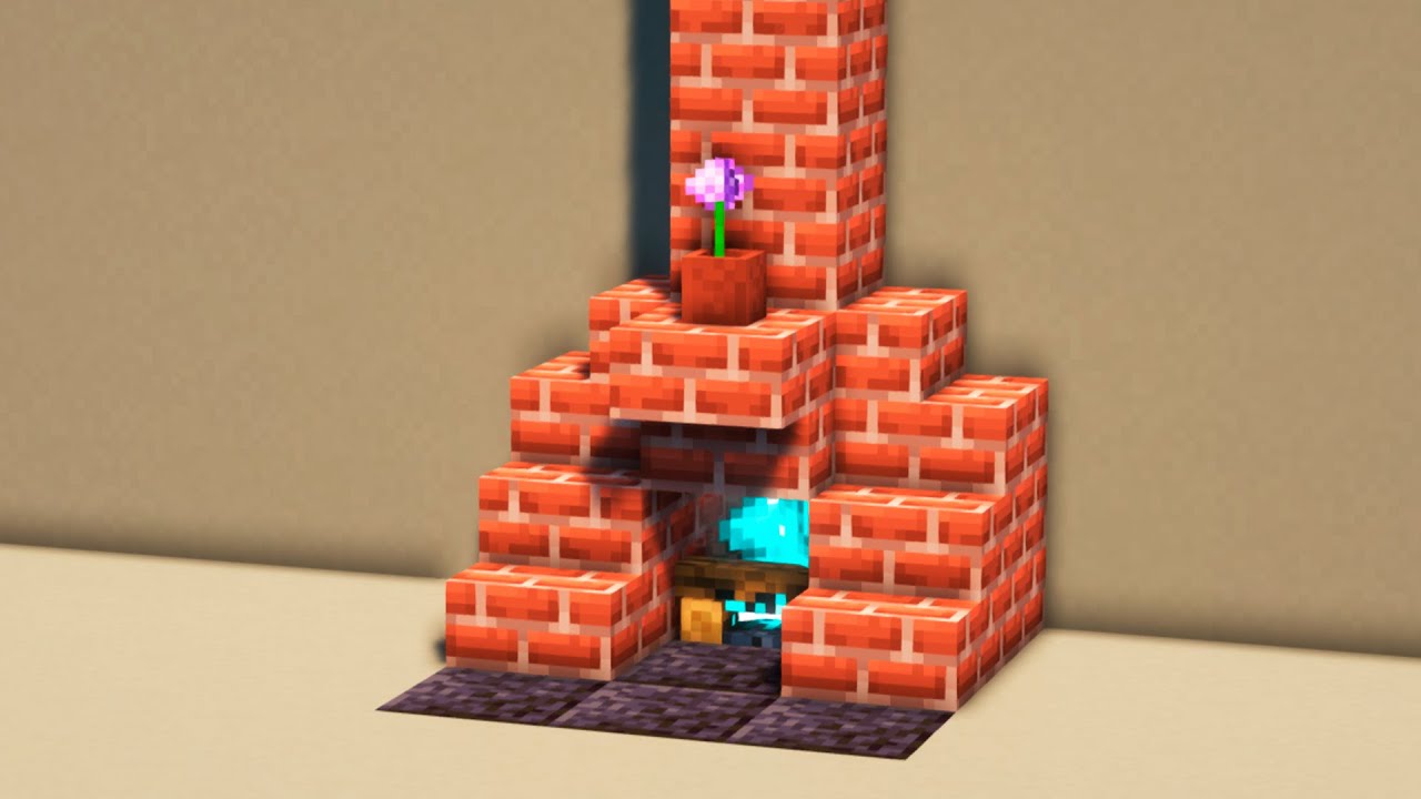 Brick Fireplace In Minecraft - YouTube