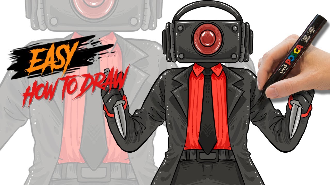 How to draw speakerman boss - YouTube