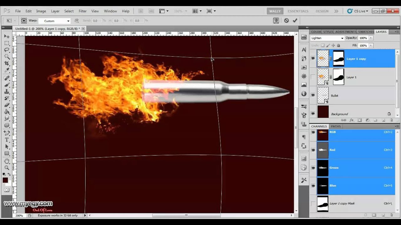 MyEgy Photoshop Course [ Level 03 ] [ Lesson 02 ] [ Bullet effect ...