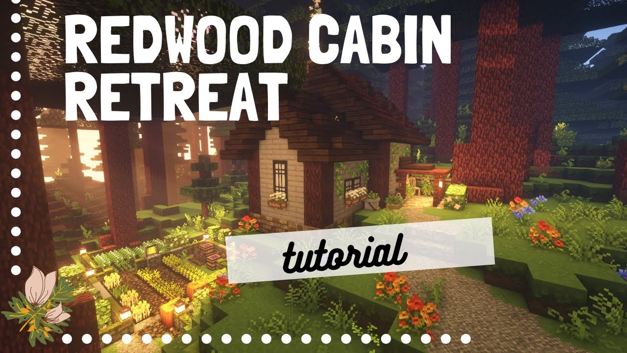 Redwood Cabin Retreat🍄🍂 || Build Tutorial Starter House (no mods CIT ...