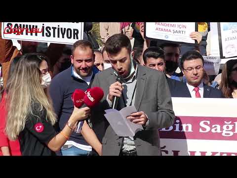 Atama bekleyen sağlıkçılardan Ankara Ulus'ta eylem