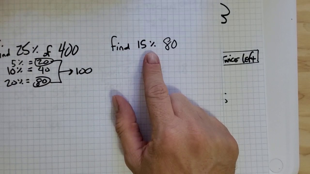 Calculate percent problems using proportionality (mental math) 7.RP.3 ...