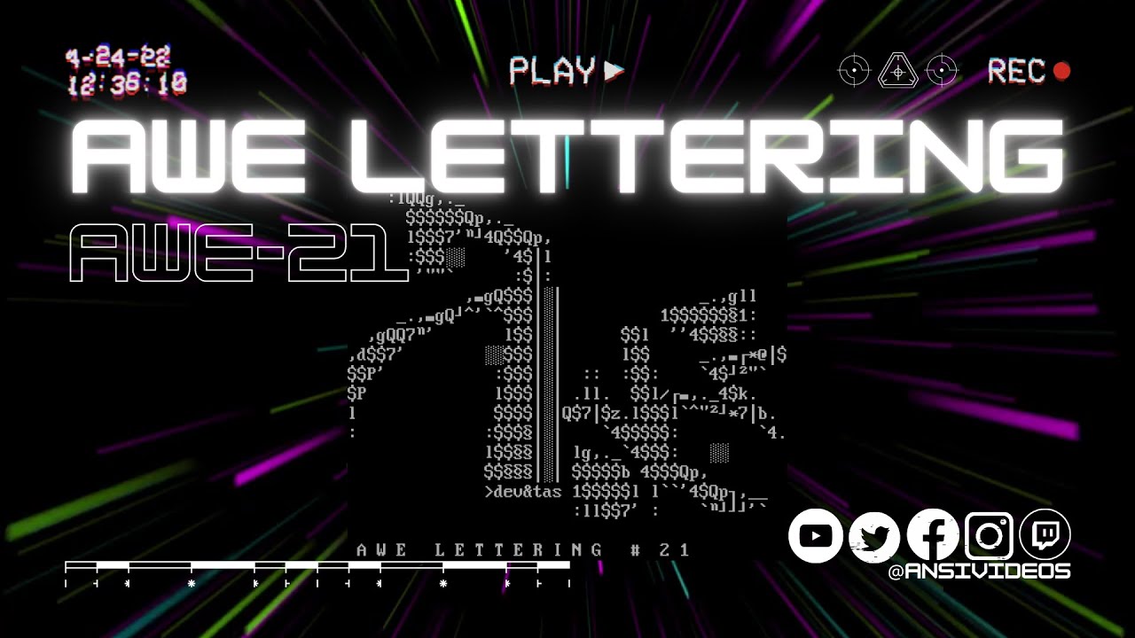 AWE Lettering [awe-21] Full Ansi / Ascii Art Pack - YouTube