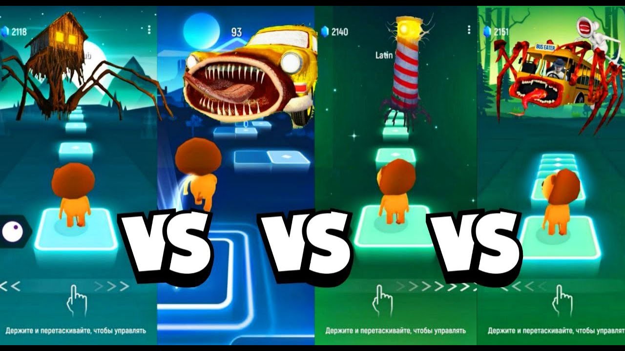 Lighthouse Monster Vs Bus Eater Vs Spider House Head Vs Car Eater L