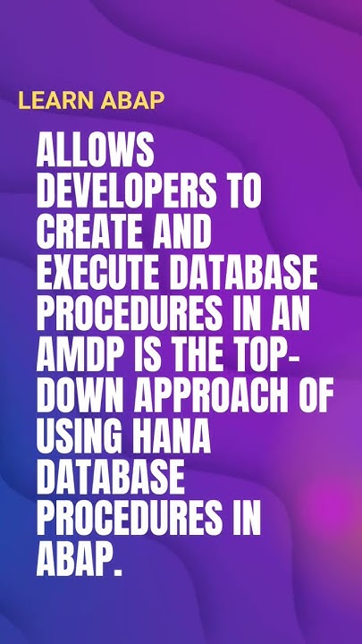 What is AMDP? #abap #sapabap #saphana #abapinterviewquestions - YouTube