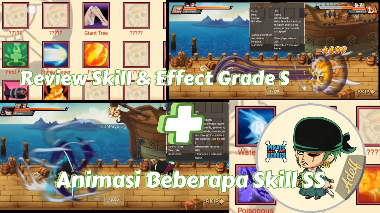 REVIEW SKILL PART 2 (REVIEW EFFECT SKILL S + ANIMASI SKILL SS) - PIRATE ...