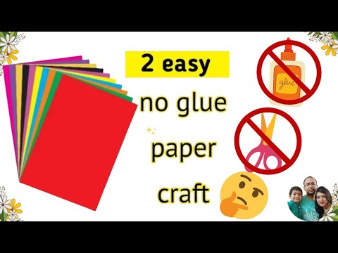 easy no glue paper craft|Paper craft without glue|Easy DIY paper craft ...