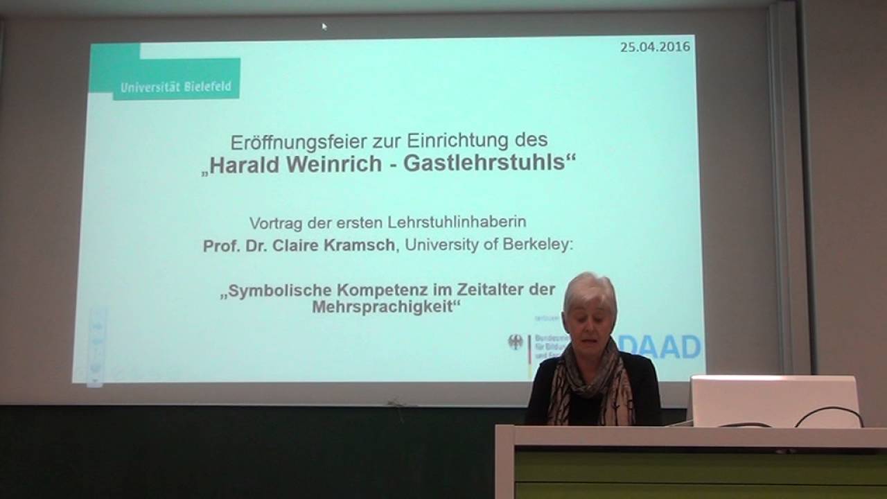 Claire Kramsch: Symbolische Kompetenz (25.4.2016, Universität Bielefeld ...