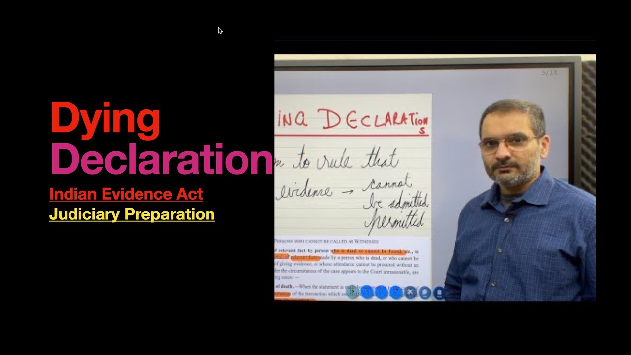 Dying Declaration | Evidence Act Sec 32 | Judiciary Preparation - YouTube