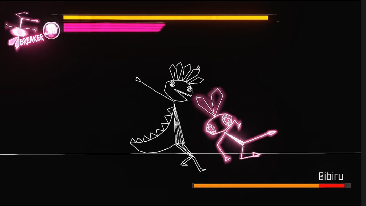 vibri uses breaker style to defeat the dinosaur thing from the art book ...