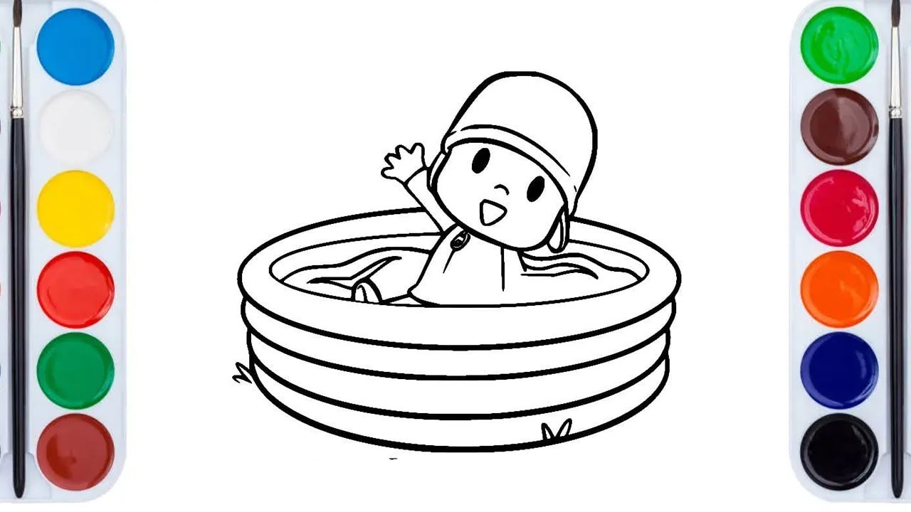 Pocoyo Pool Drawing for Kids | Fun and Easy Step-by-Step Art - YouTube