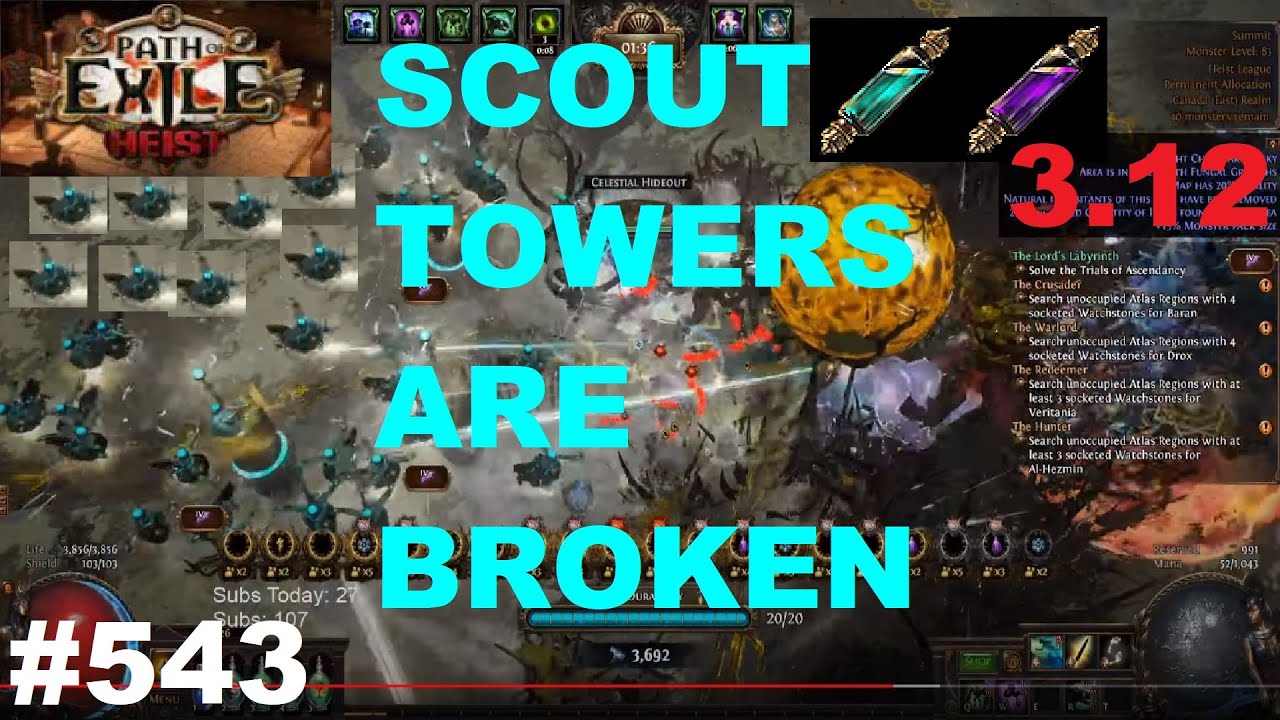 [Path of Exile] Scout Minion Towers Are BROKEN! - 543 - YouTube