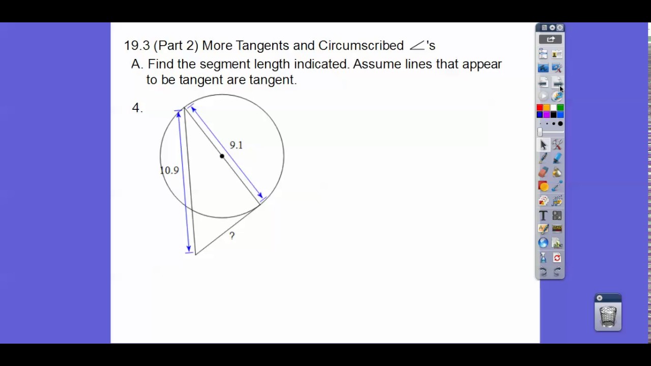 More Tangents and Circumscribed Angles - Mod 19-3 (Part 2) - YouTube
