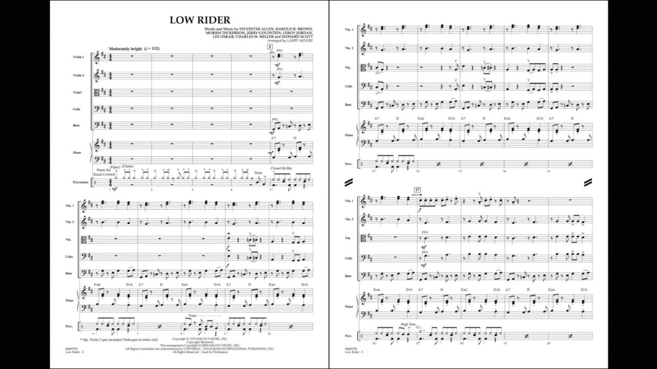 Low Rider arranged by Larry Moore - YouTube