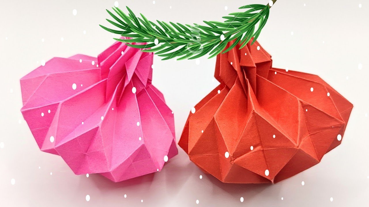 Origami Christmas BALL | How to make a paper bauble - YouTube