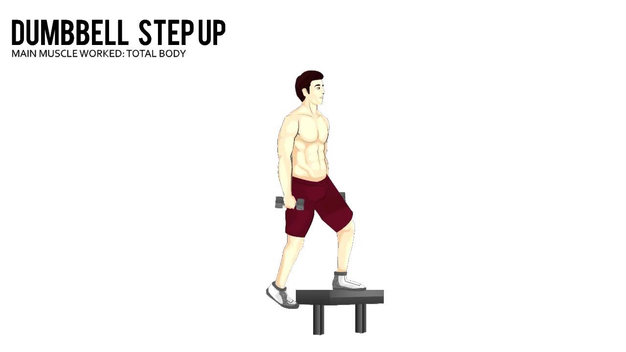 Dumbbell Step Up Exercise - YouTube