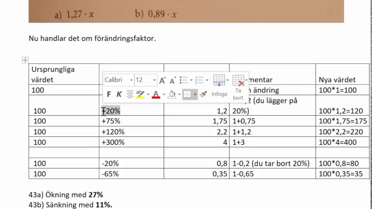 110. Matte Direkt (uppl. 2), åk 9, Stordiagnos: Bråk och procent - YouTube