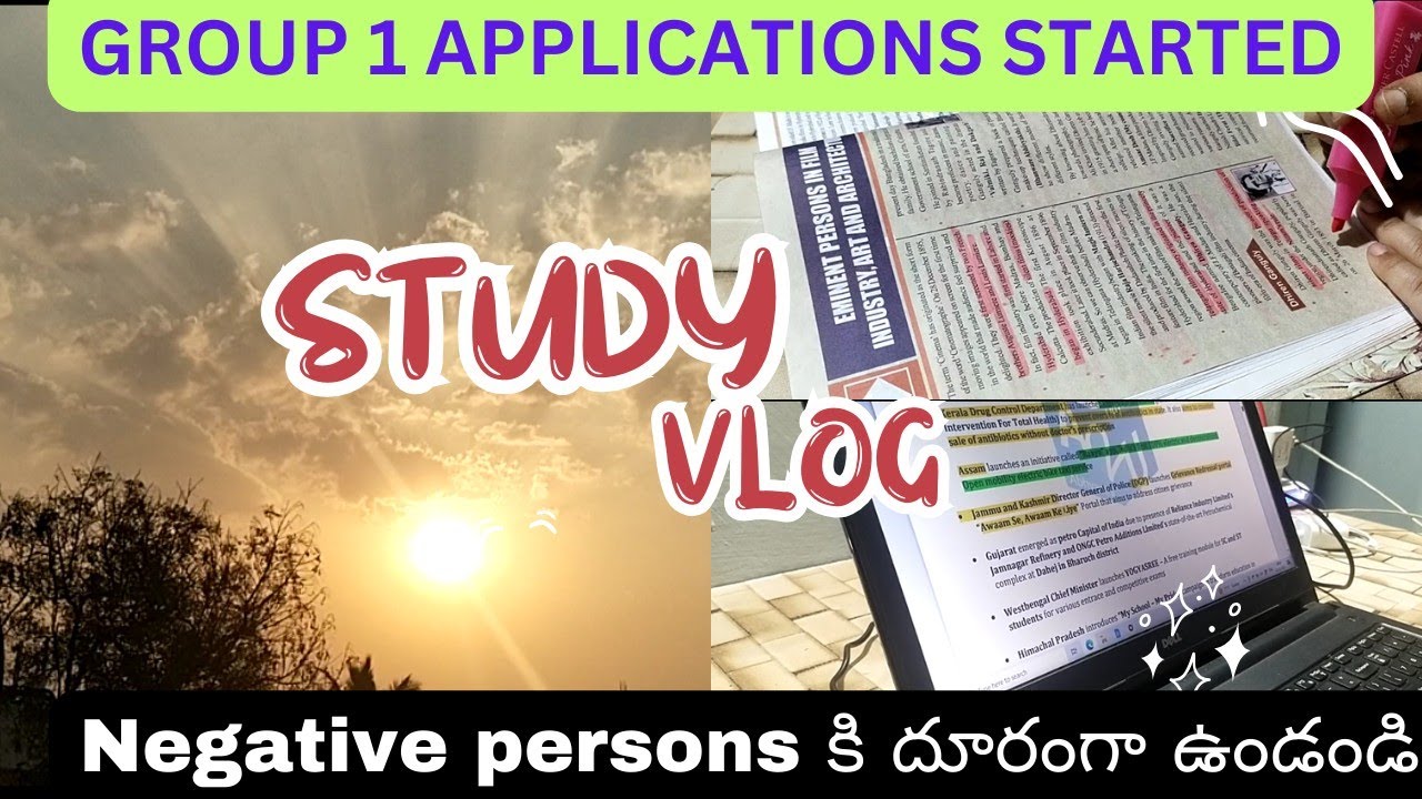 TSPSC GROUP 1 PREPARATION||APPLICATIONS STARTED||GROUP 1||STUDY VLOG ...