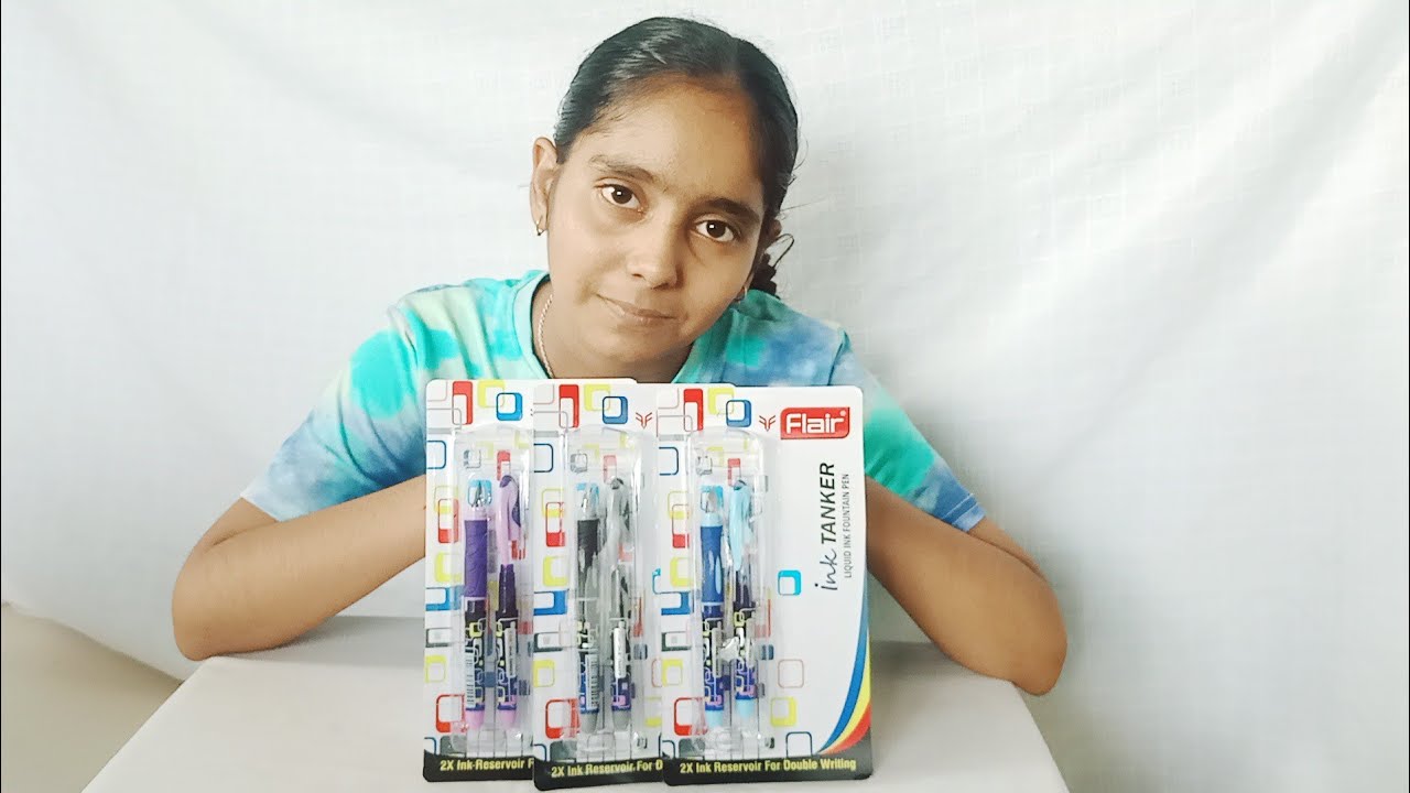 Flair ink tanker liquid ink fountain pen with double writing ink ...