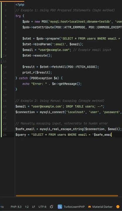 Why is PDO better than manual escaping in PHP? PDO Prepared Statements vs Manual Escaping in PHP ...
