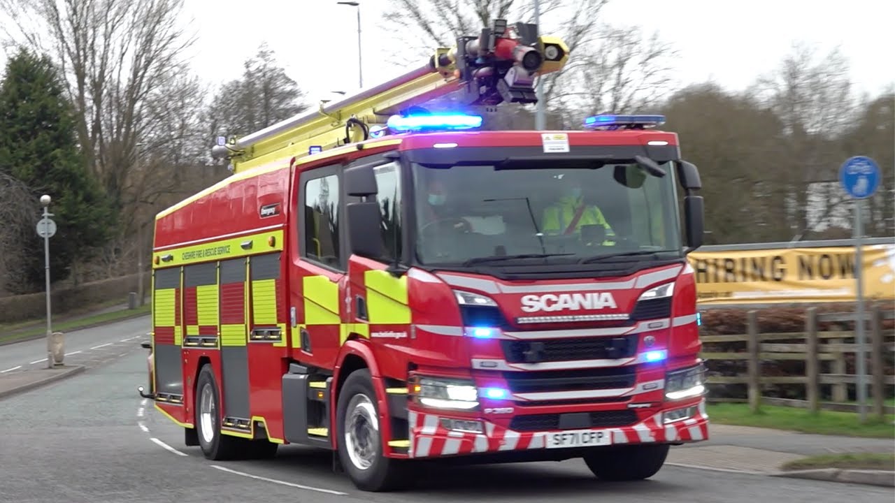 *NEW* Scania Scorpion Water Tower Responding - Cheshire Fire And Rescue ...