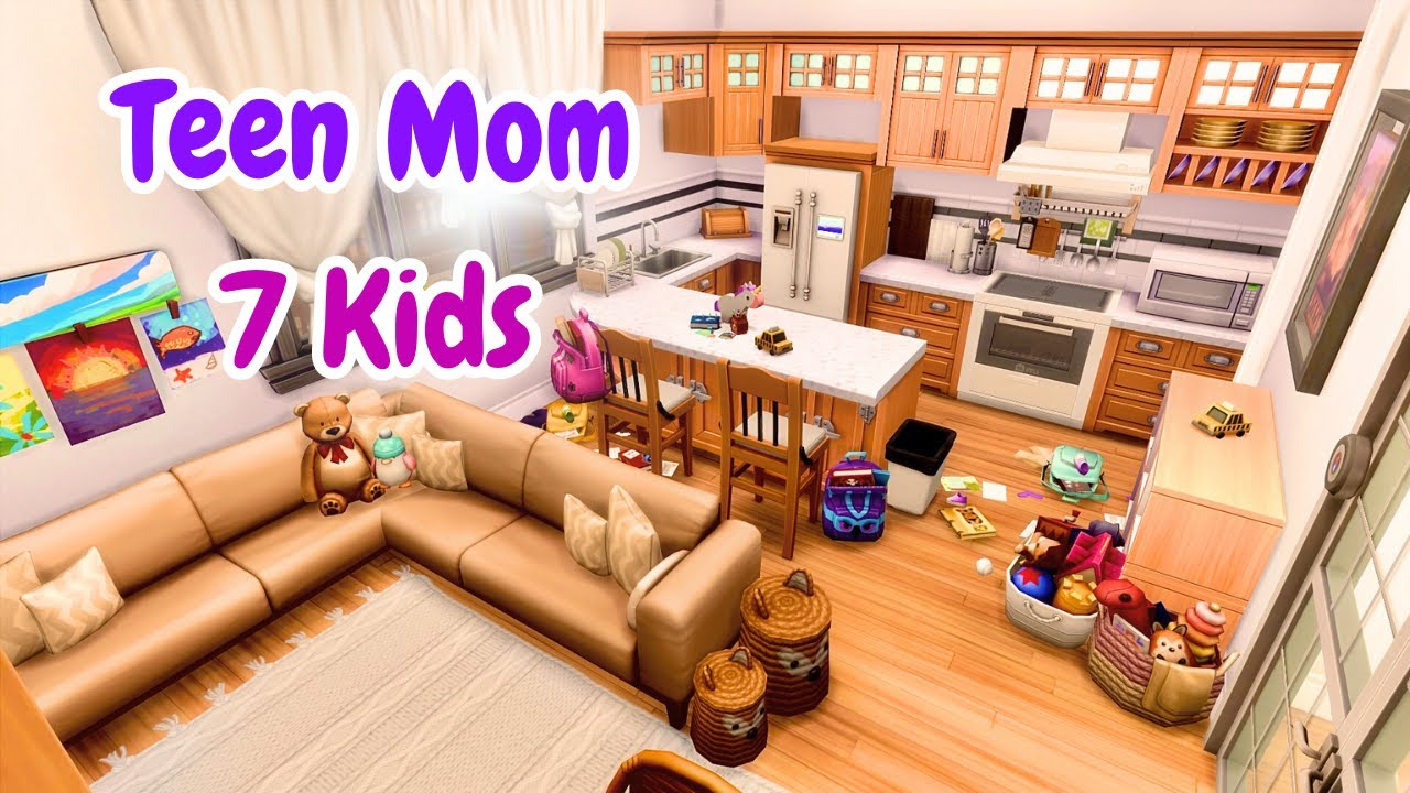 The Sims 4 | Teen Mom, 7 Kids - Speed Build W/Voice Over (No CC) - YouTube